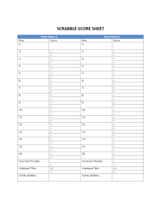 Scrabble Score Sheet