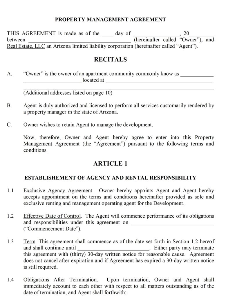 Property Management Contract