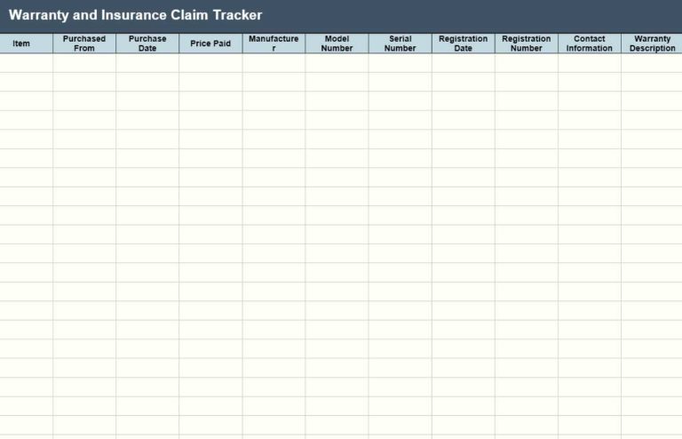 Warranty and Insurance Claim Tracker