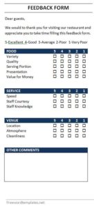 Restaurant Feedback Form